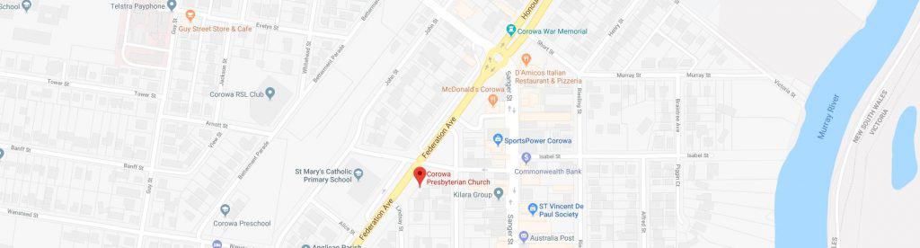 church-location-map | Corowa Presbyterian Church
